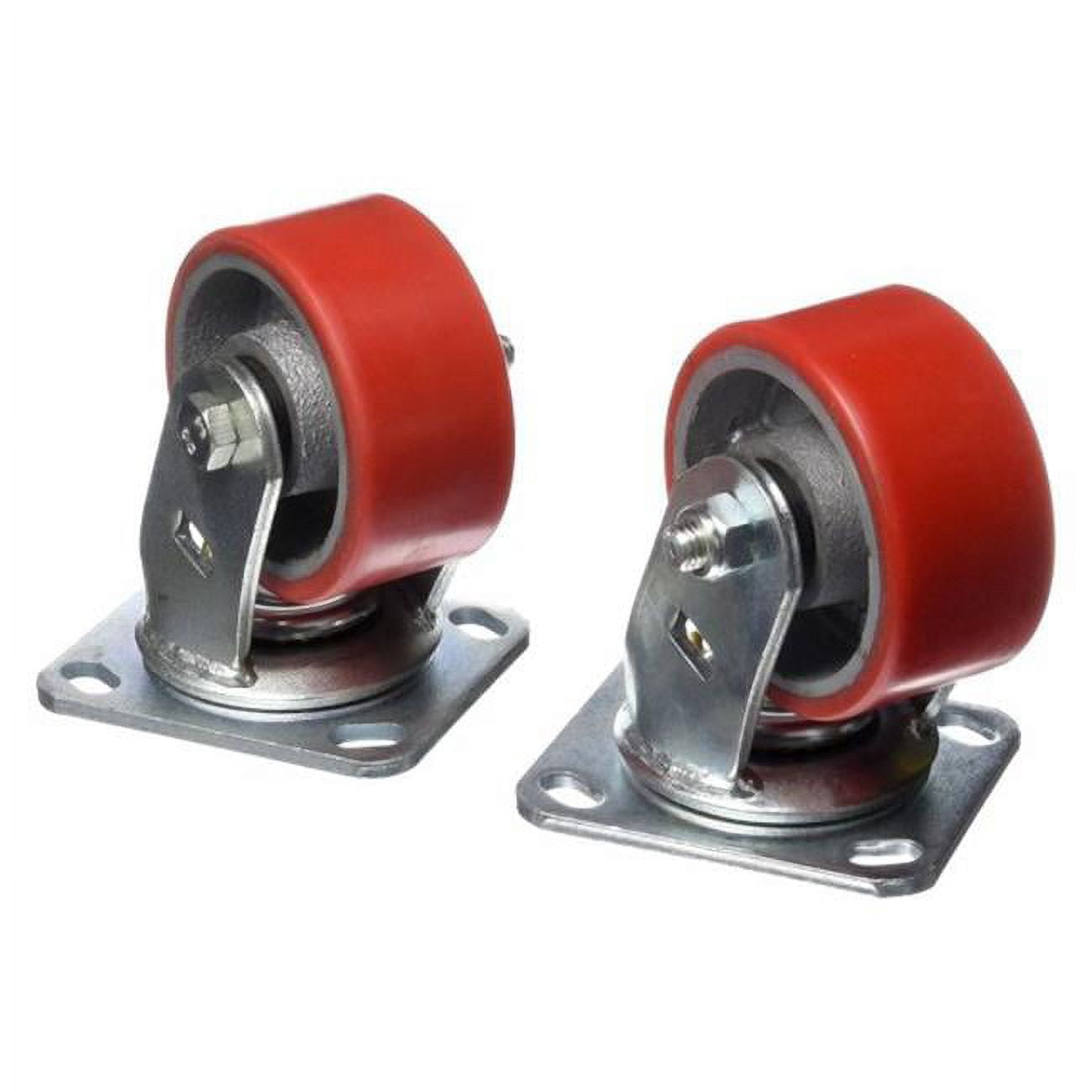 4 in. Ultra Swivel Hitch Mount Skid Wheel, Silver & Red - Walmart.com