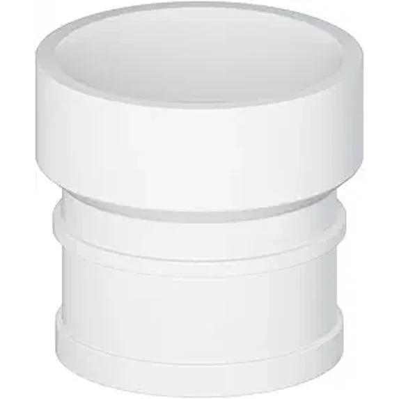 4 in. White PVC DWV No-Hub Adapter, Spigot x DWV Hub Plumbing Fitting ...