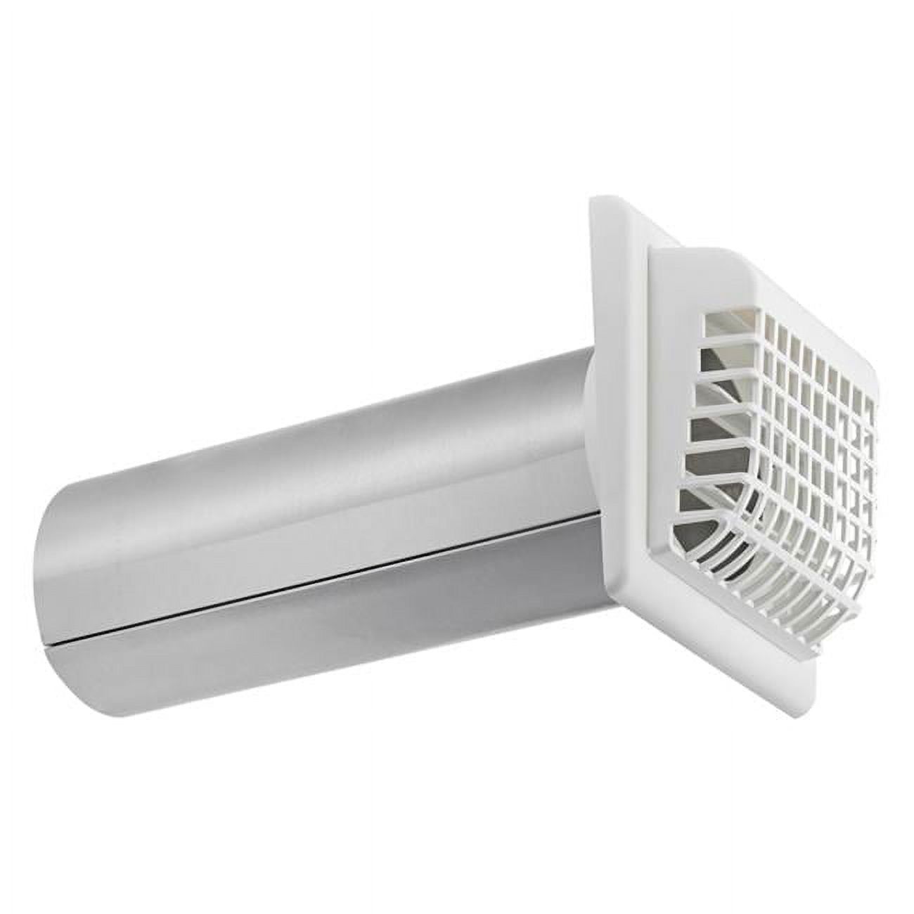 4 in. White Plastic Louvered Vent with Tail Piece, Bird & Rodent Guard ...