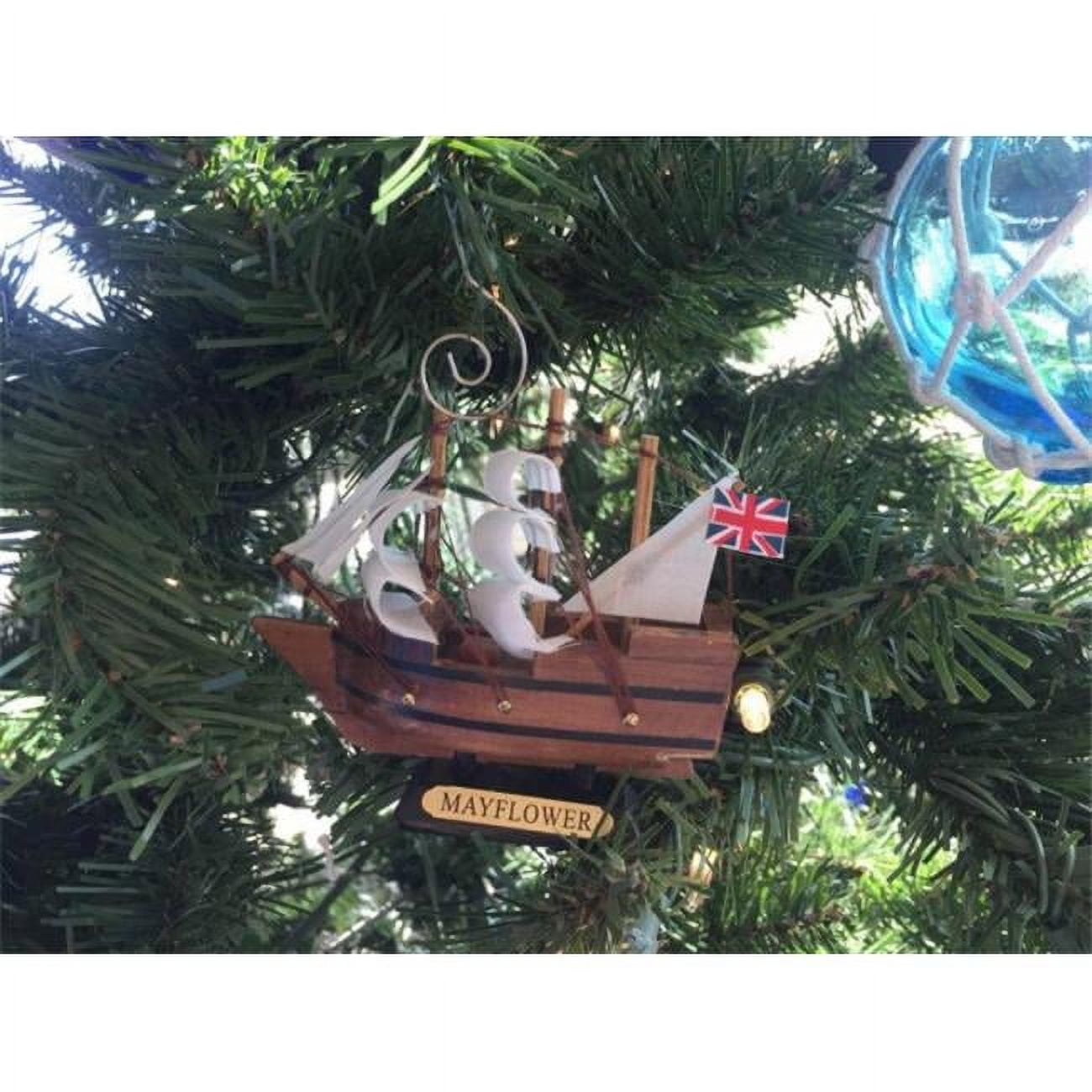 4 in. Wooden Mayflower Tall Model Ship Christmas Ornament - Walmart.com