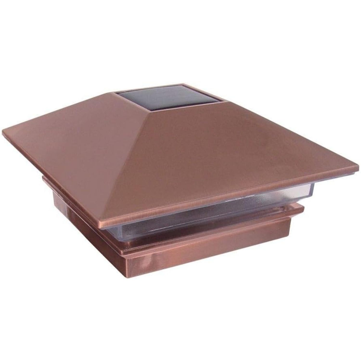 4 in. X 4 in. Plastic Copper Finish Solar Powered Square Post - Walmart.com