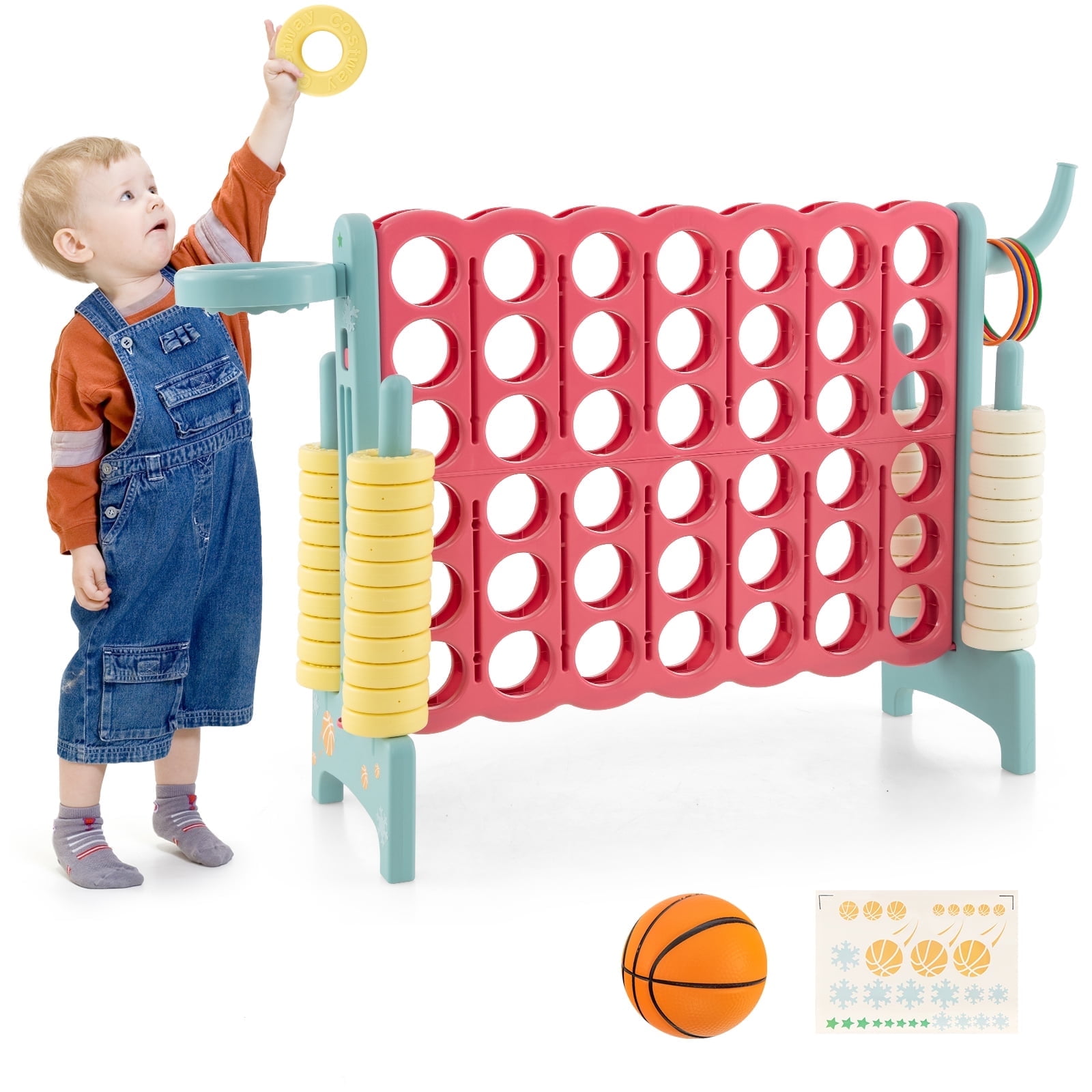 4-in-a-Row Connect Game with Basketball Hoop and Toss Ring - Walmart.com