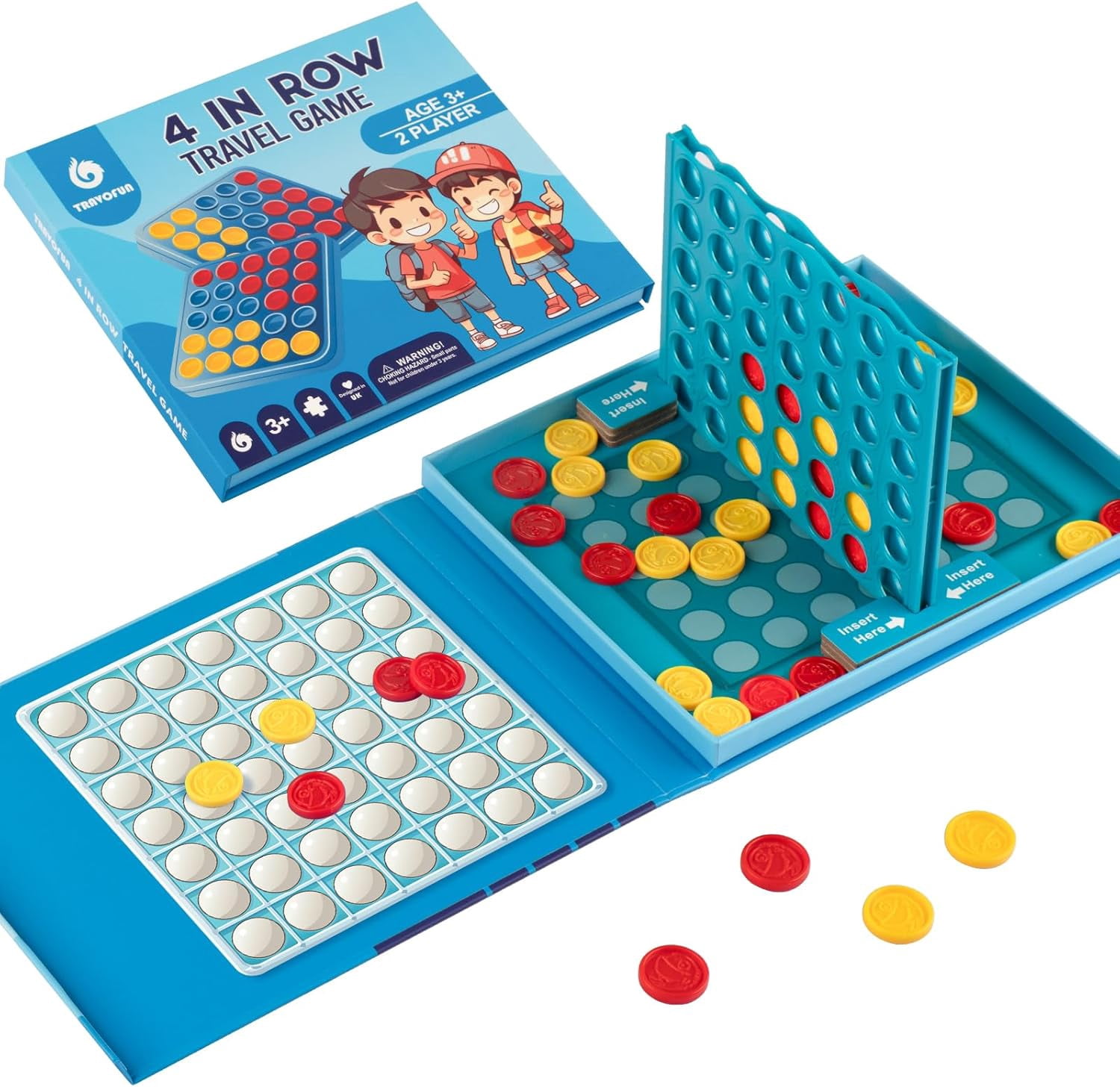 4 in a Row Game for Kids 3-8 - Perfect Travel Toy for Toddlers - Fun ...