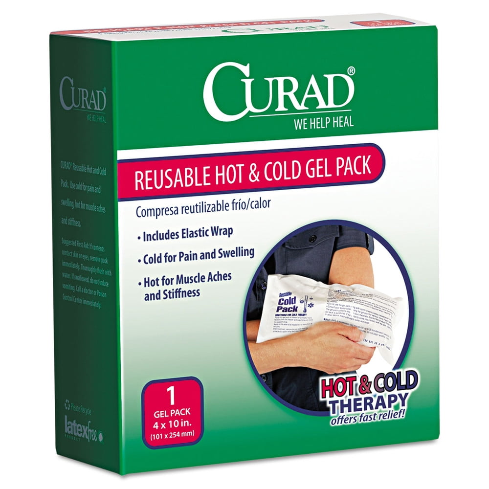 4 in. x 10 in. Reusable Hot and Cold Gel Pack with Protective Cover ...