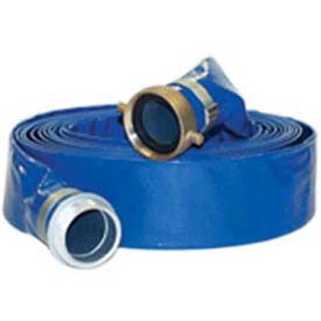 4 in. x 100 ft. PVC Lay Flat Discharge Hose Coupled with M x F Aluminum ...