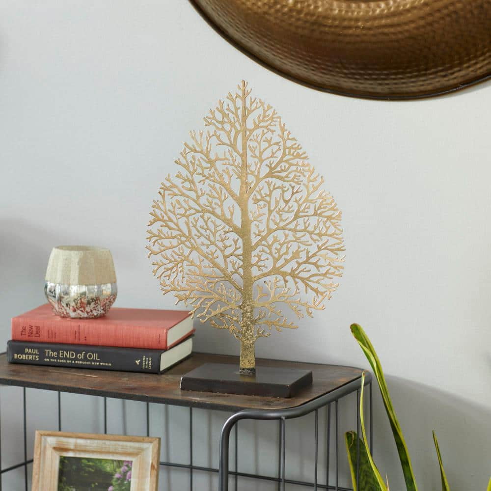4 in. x 16 in. Gold Metal Tree Sculpture - Walmart.com