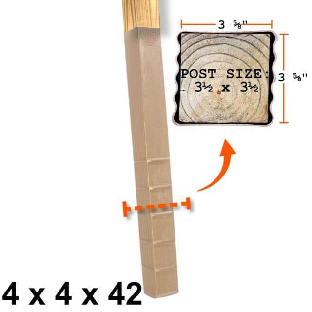 4 in. x 4 in. x 42 in. In-Ground Fence Post Decay Protection - Walmart.com