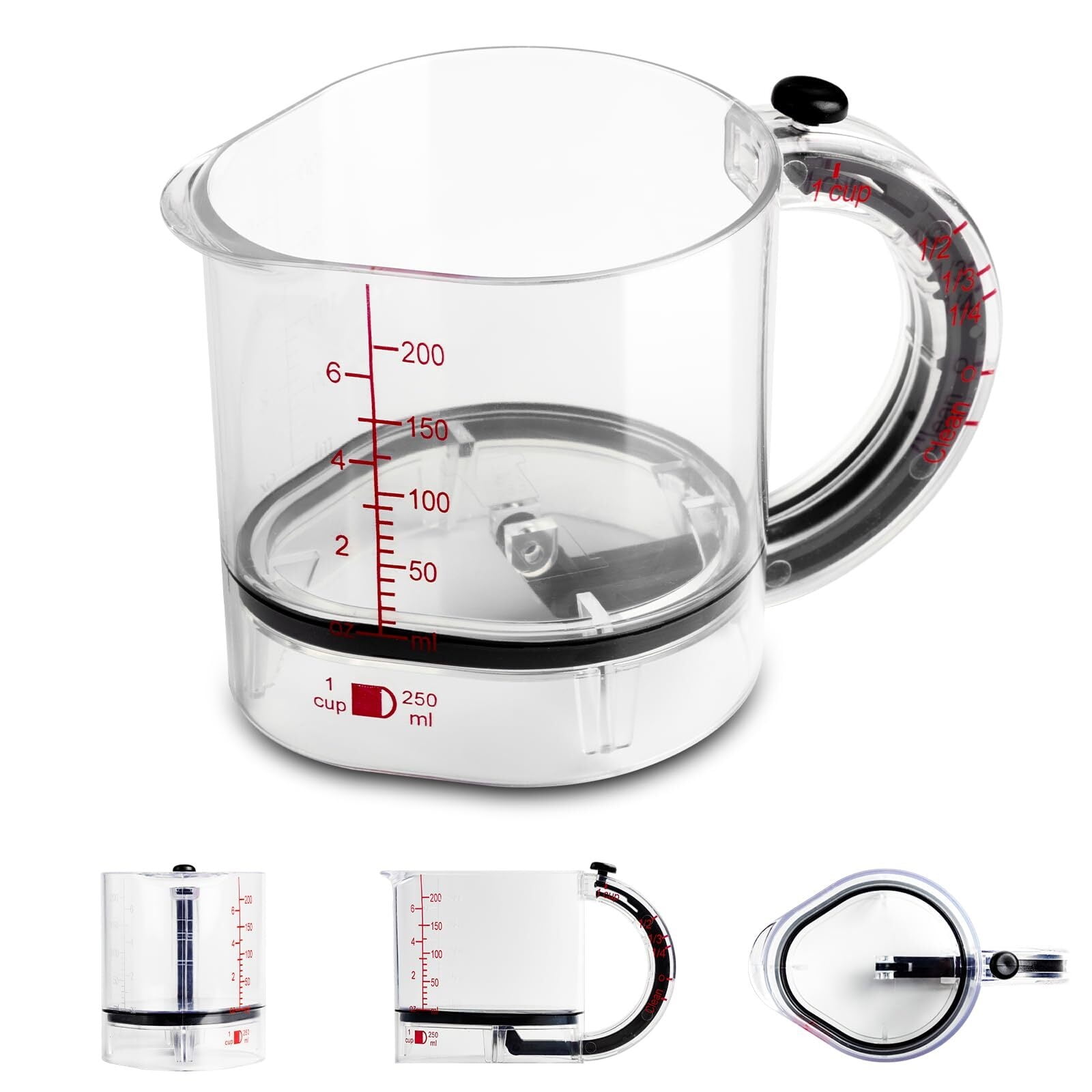 4 in1 Adjustable Measuring Cup with Scraper-Style Seal Base,Multi ...