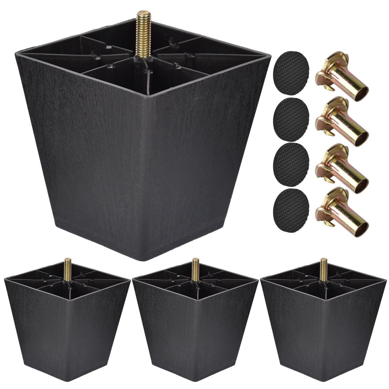 4 inch / 10cm Plastic Furniture Legs, Tchosuz Pack of 4 Mid Century ...
