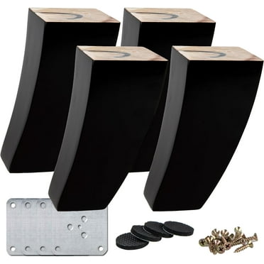 Btowin VCF 6 inch Solid Wood Furniture Legs, 4 Pieces Modern Vintage ...