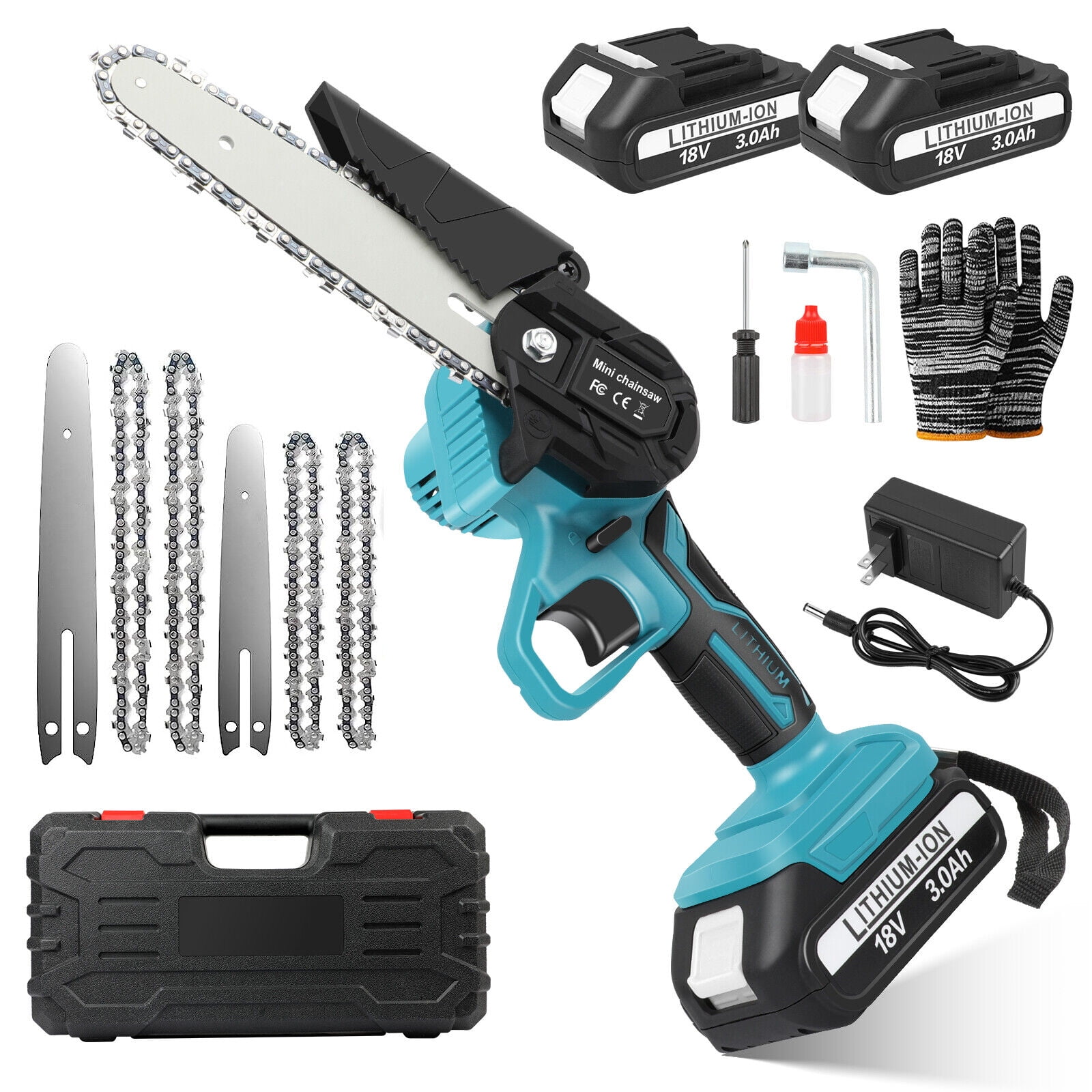 4-inch & 6-inch Mini Electric Chainsaw Cordless 18V Battery-Powered ...