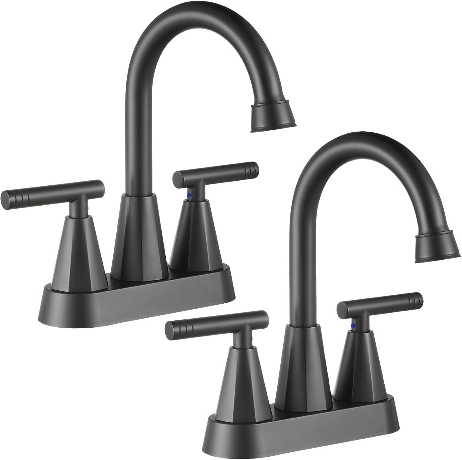 4 inch Brushed Nickel Bathroom Faucets with Pop up Drain and Two Supply ...