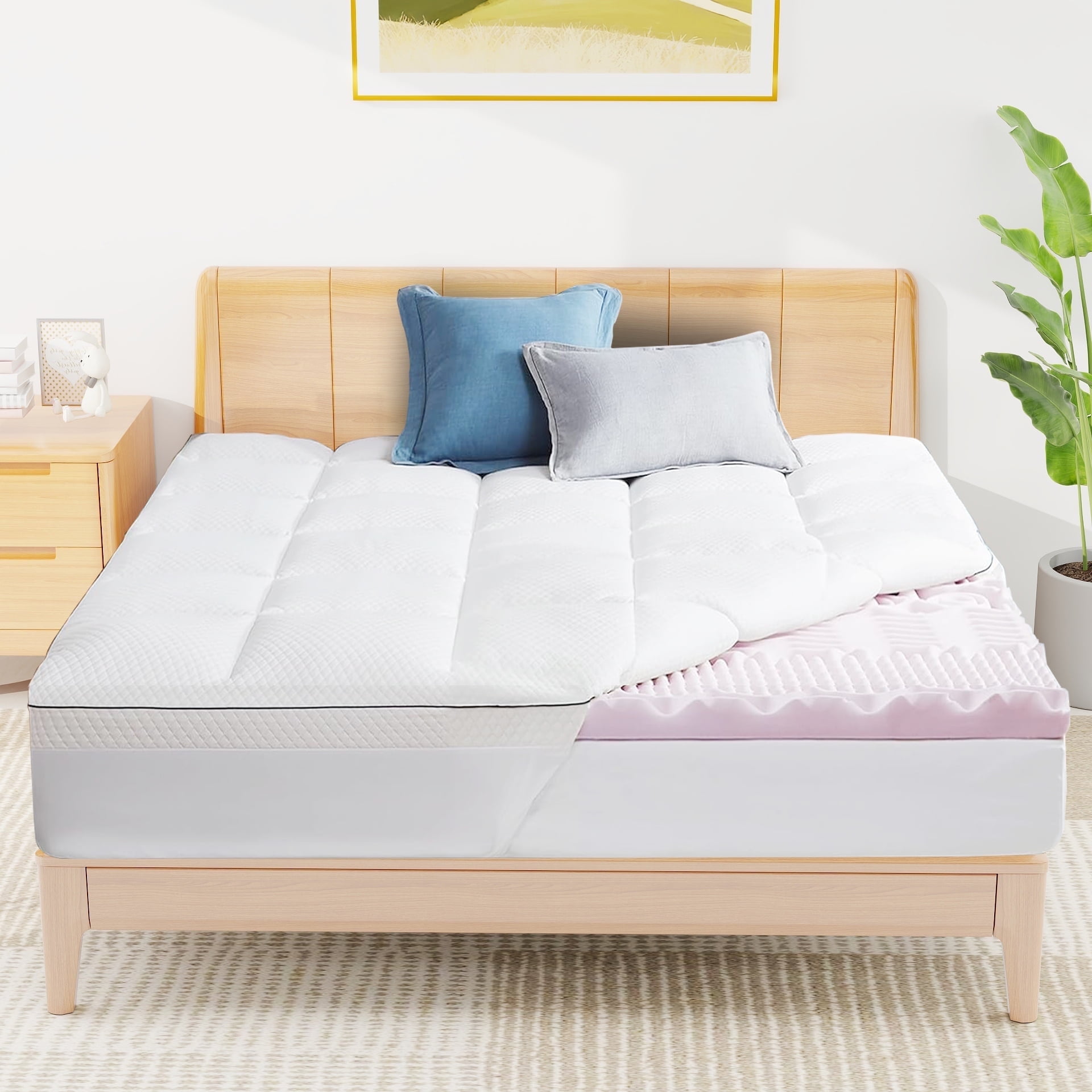 4 inch Cooling Gel California King Memory Foam Mattress Topper for Back ...