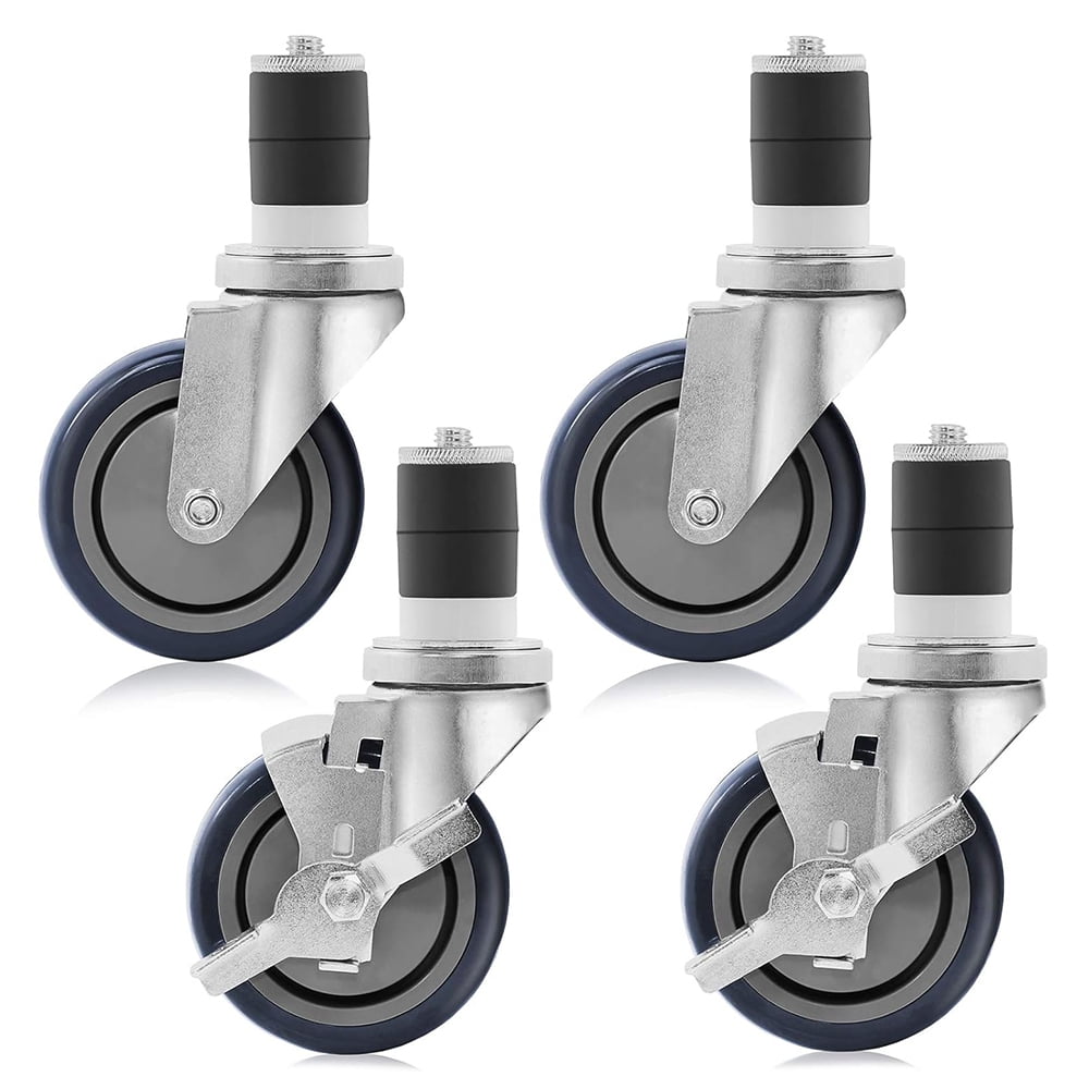 4 inch Caster Wheel Set for Commercial Kitchen Prep Tables, Ball ...