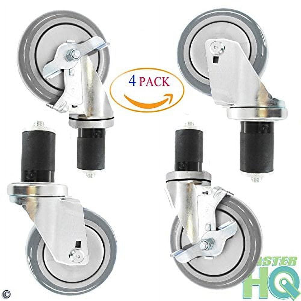 4 inch Caster Wheel Set For Commercial Kitchen Prep Tables, 2 Wheels ...