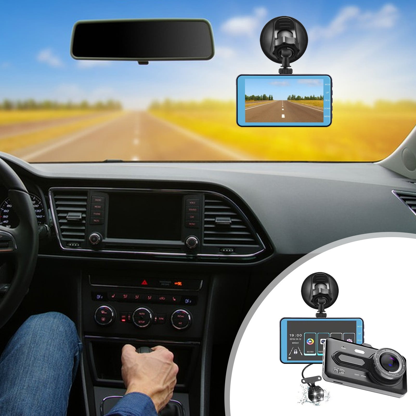 4-inch Dash Cam With Front And Rear Dual Lens High-definition 1080P ...