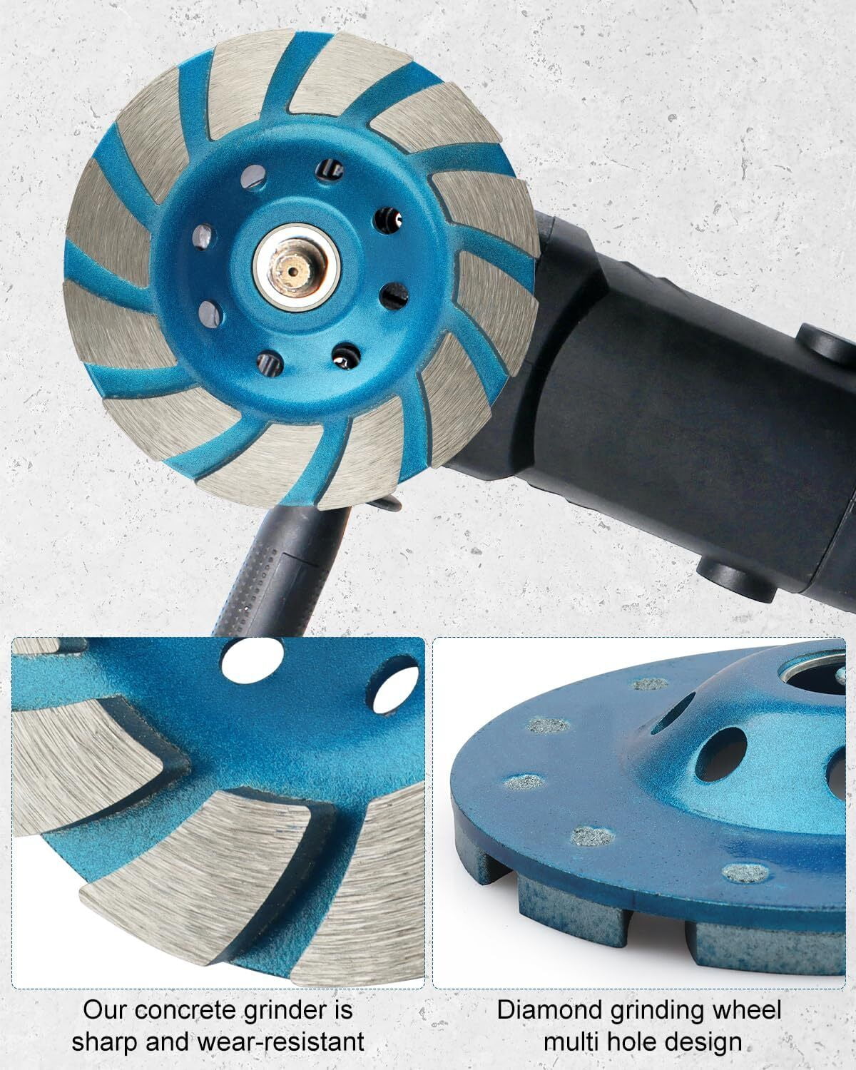 4 inch Diamond Concrete Granite Grinding Wheel Disc 5/8" Turbo for ...