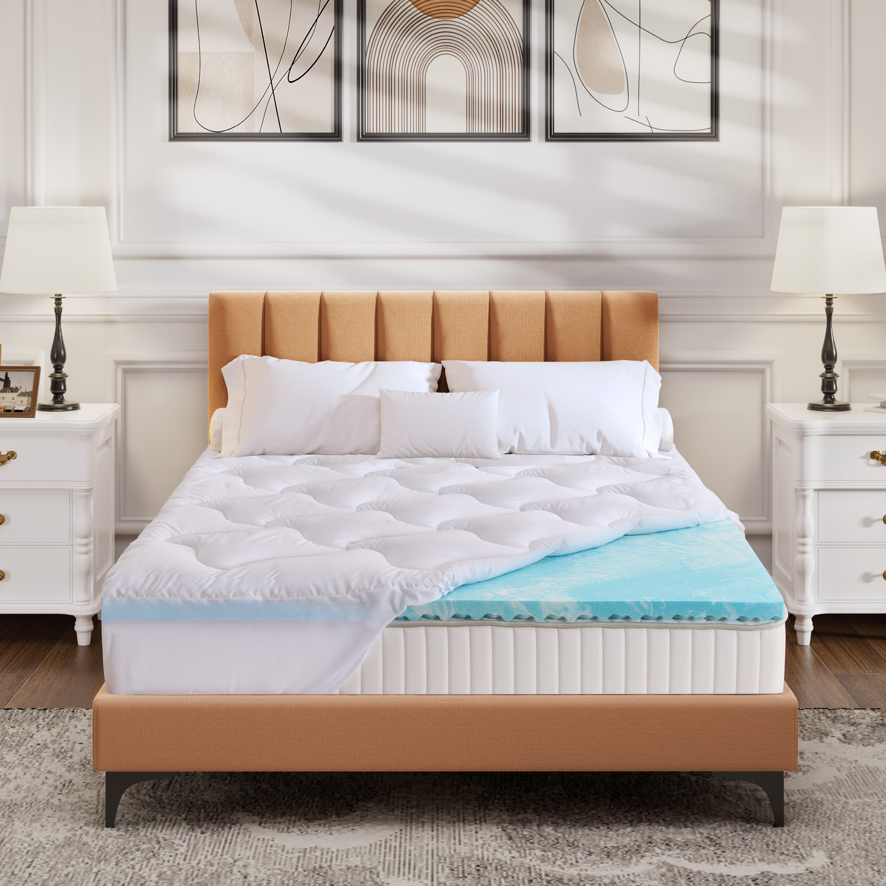 4-inch Dual-Sided Sleep Gel Memory Foam Mattress with Removable Cover ...