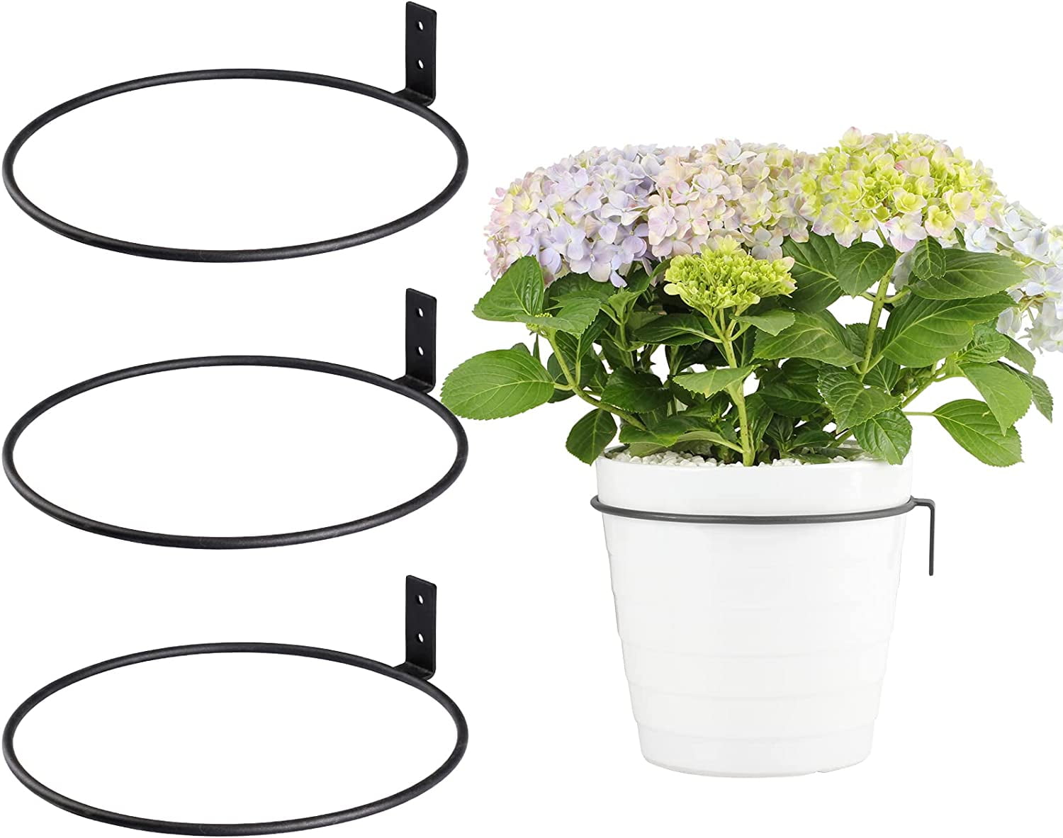 4 inch Flower Pot Holders for Outside,3 Pack Heavy Duty Flower Pot Ring ...