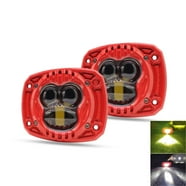 Led Light Bar Nilight 2PCS 7" 51w 5100LM Red Round Spot Light Pod Off ...