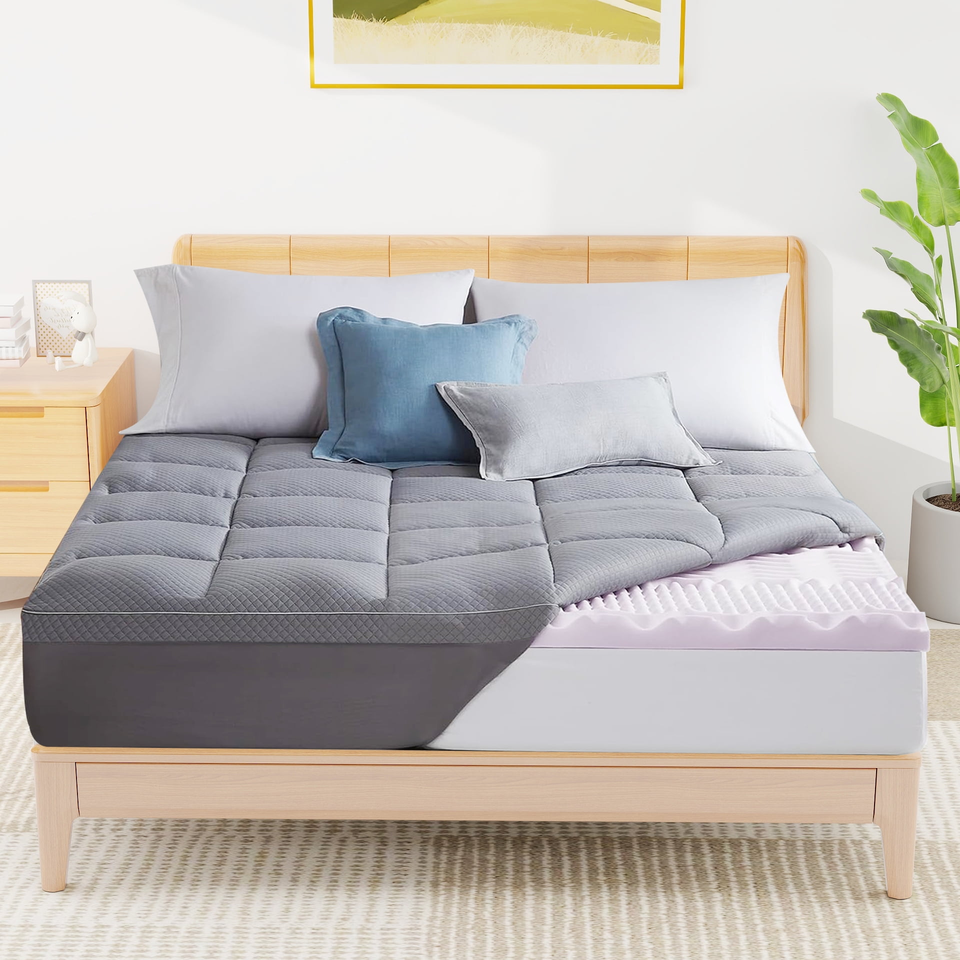 4 inch Full Size Mattress Topper,Memory Foam Mattress Topper For ...