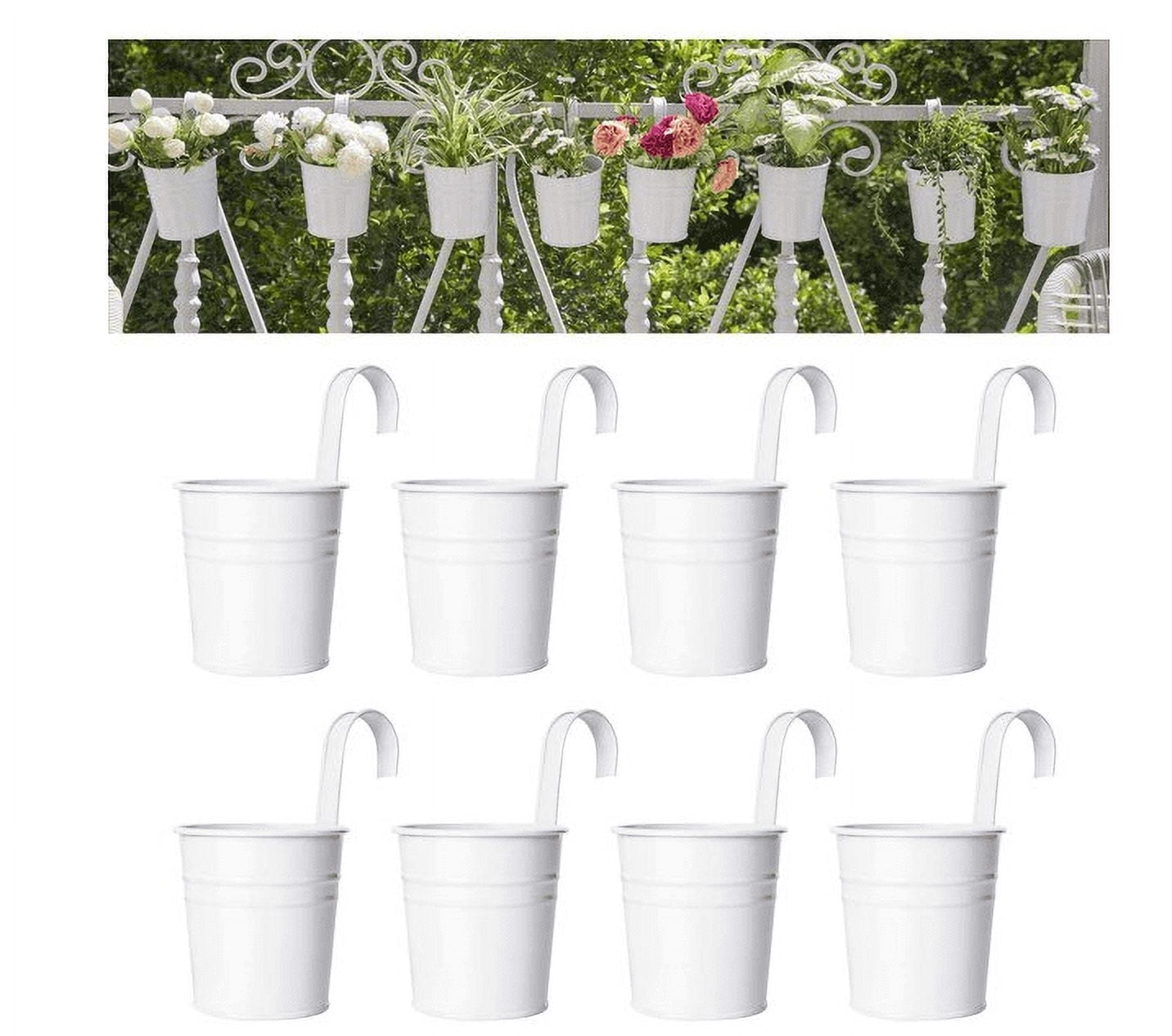 4 inch Hanging Planters Outdoor, Topboutique Metal Flower Pot, Balcony ...
