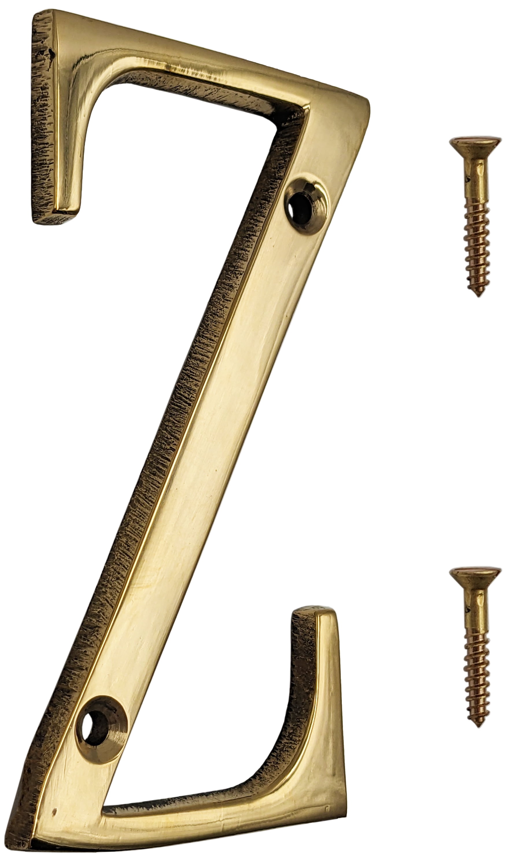 4-inch House Letter "Z" with Mounting Screws, Polished Brass, Shiny ...
