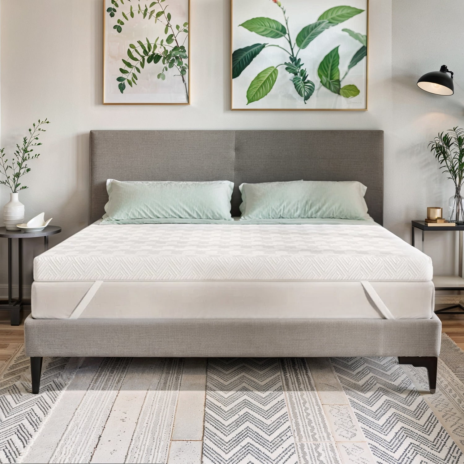 4 inch King Size Mattress Topper, Cooling Gel Memory Foam Bed Topper ...