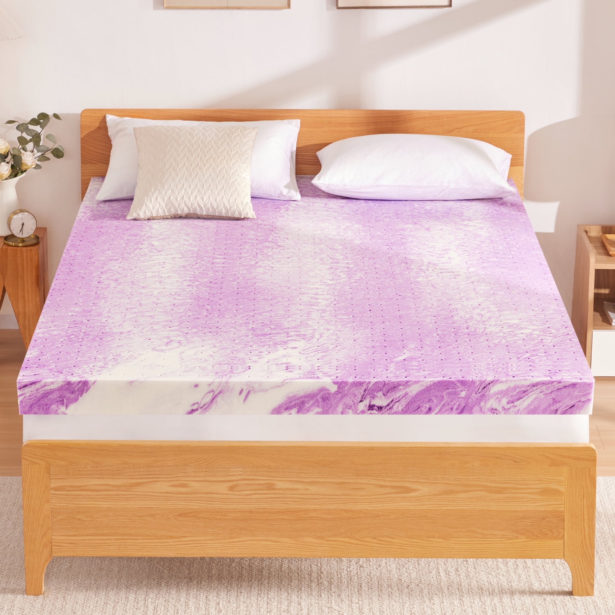 BDEUS 4 inch Mattress Topper Twin Size, Cooling Gel Memory Foam Bed ...