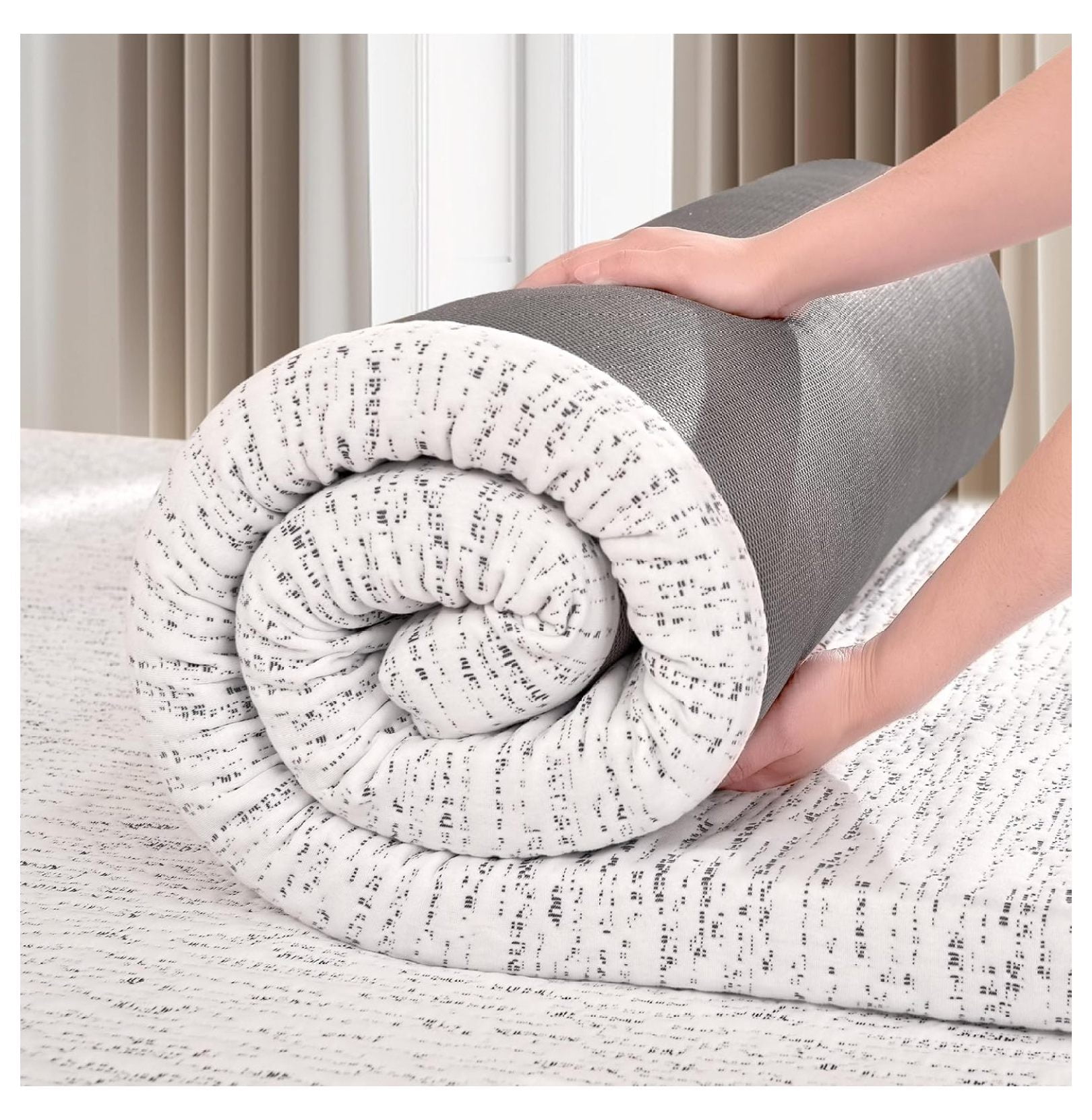 4 inch Memory Foam Mattress Topper, Cooling Mattress Topper with ...