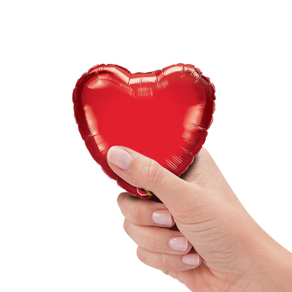 4 inch Mini Heart - Ruby Red (Air-Fill Only) Qualatex Foil Mylar ...