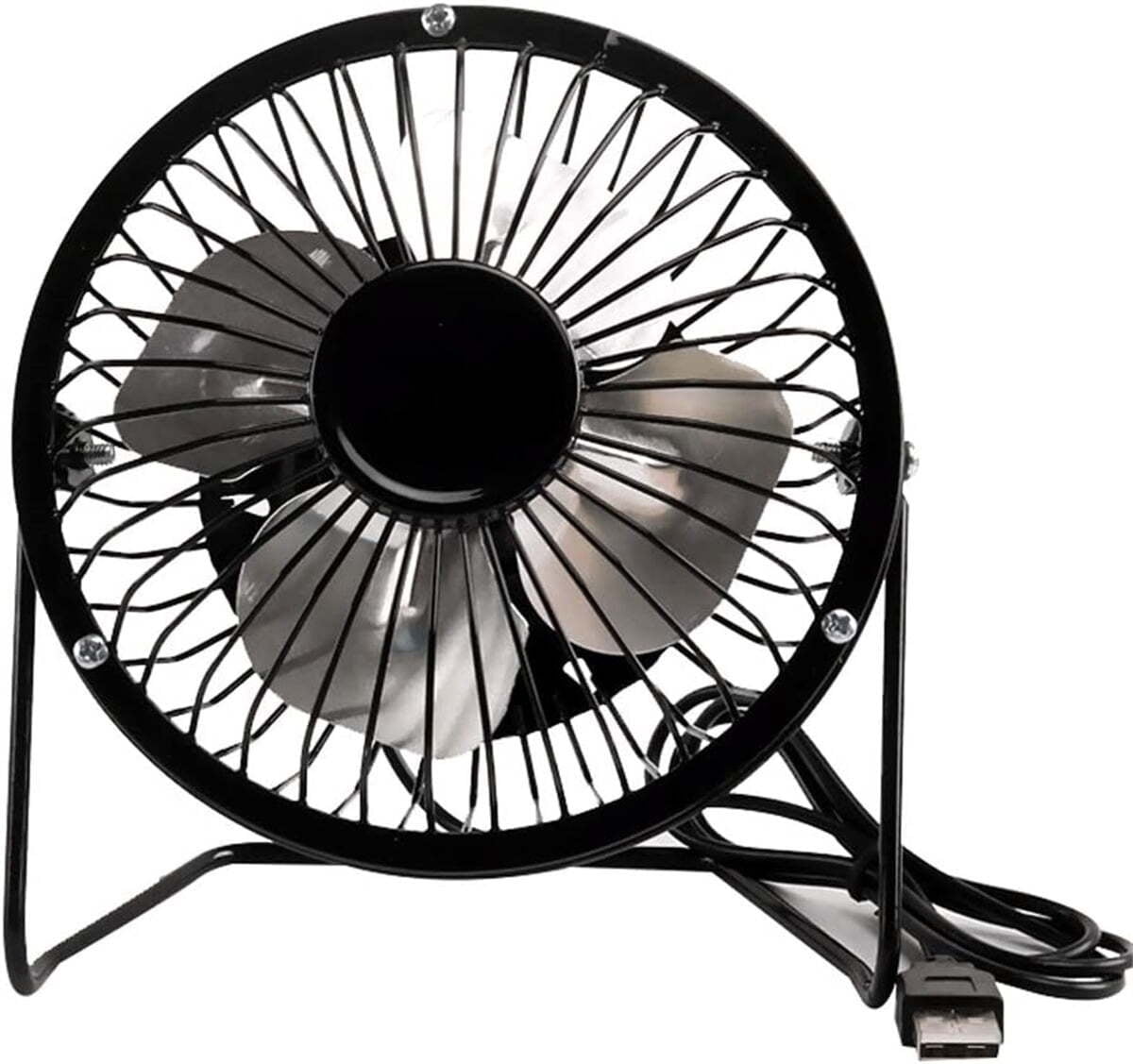 4-inch Mini Metal Fan USB Desk Fan Small Personal Air Circulator Fan ...