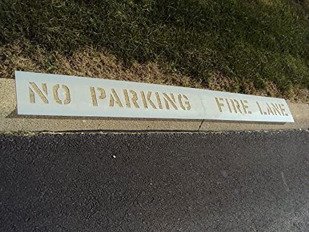 4 inch NO Parking FIRE Lane Stencil. () Piece. LDPE. /16" Thickness ...