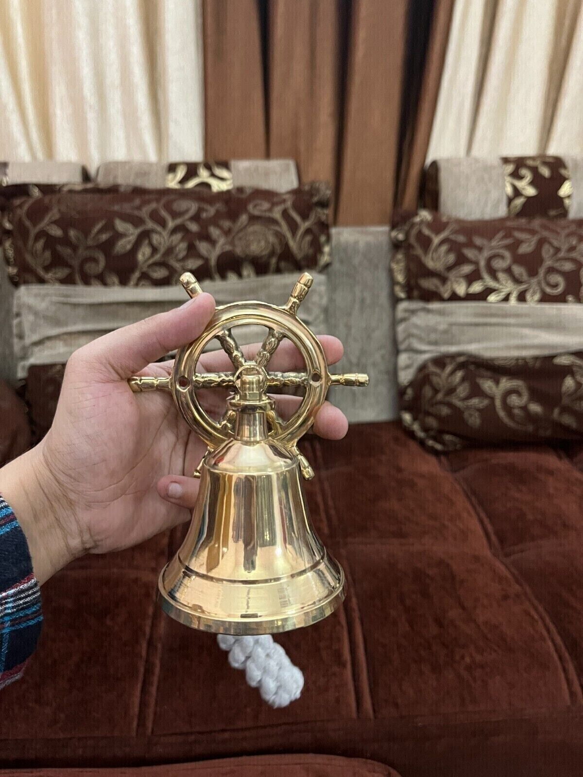 4 inch Nautical Antique Brass Ship Bell Wall Hanging Door Bell ...
