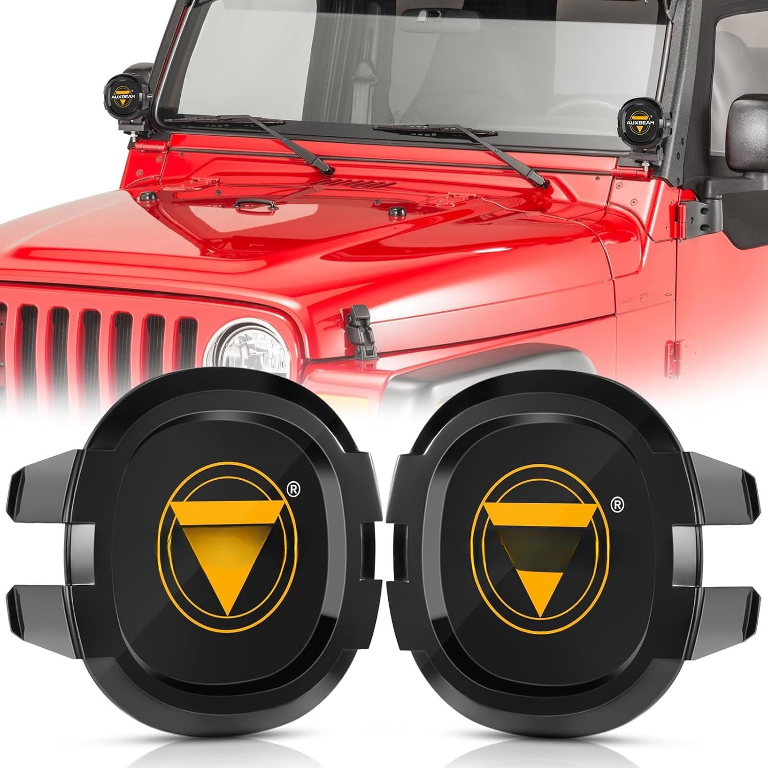 4 inch Pod Covers, 2 count Black Round Offroad Driving Work Lights PC ...