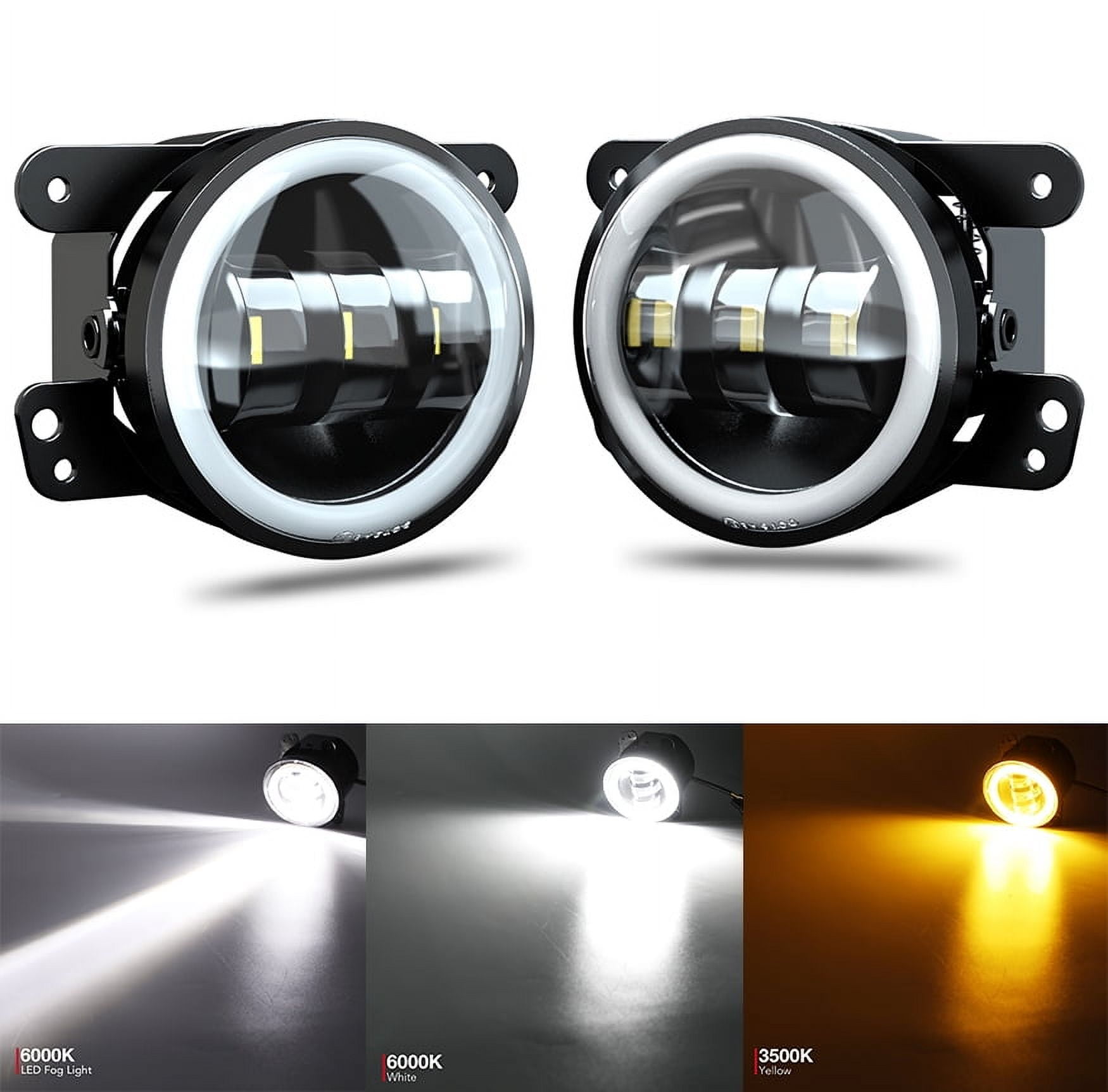 For 94-01 Dodge RAM 1500 2500 3500 4"inch Round LED Fog Lights Bumper ...