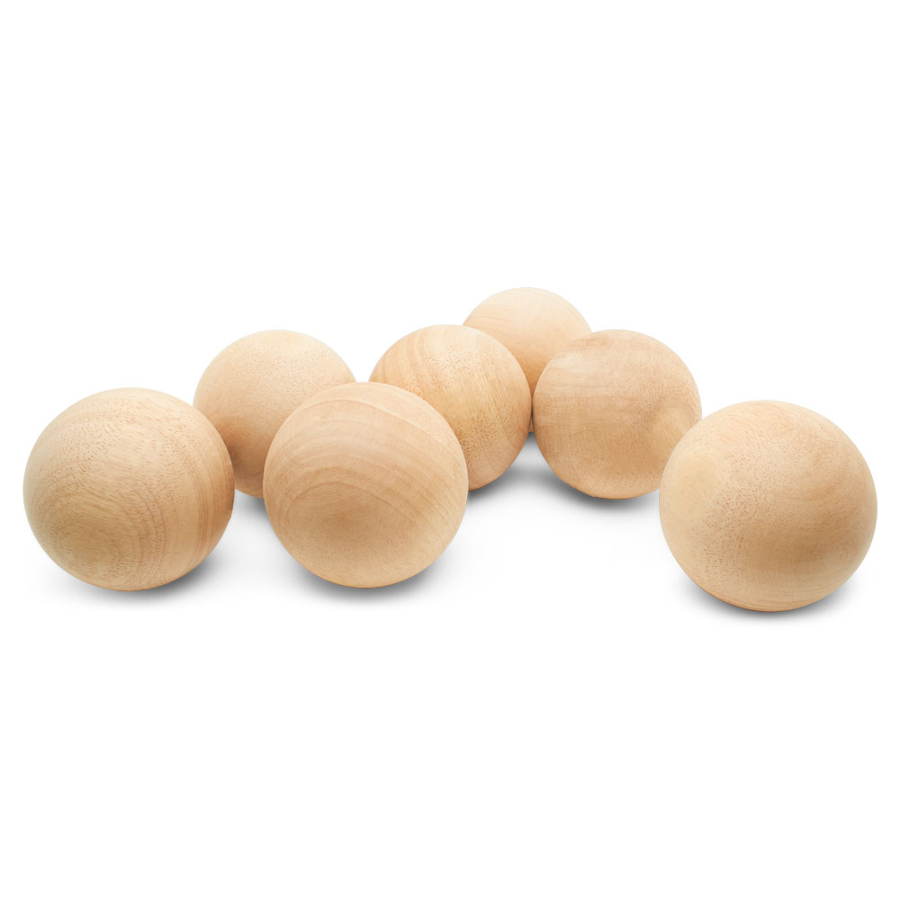 4 inch Round Wooden Balls for Crafts, Bag of 2 Unfinished and Smooth ...