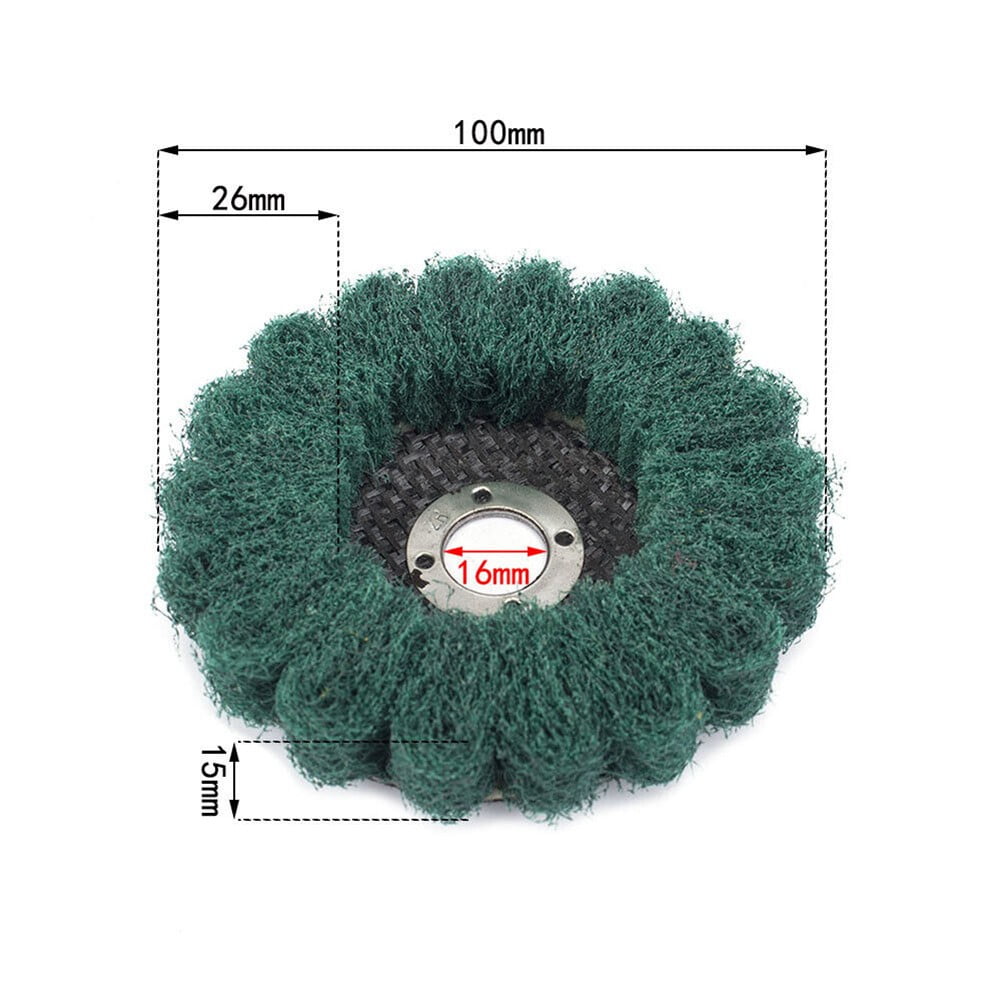 4 inch Scouring pad Buffing Wheel Nylon Fiber Flap Polish Grind Disc ...