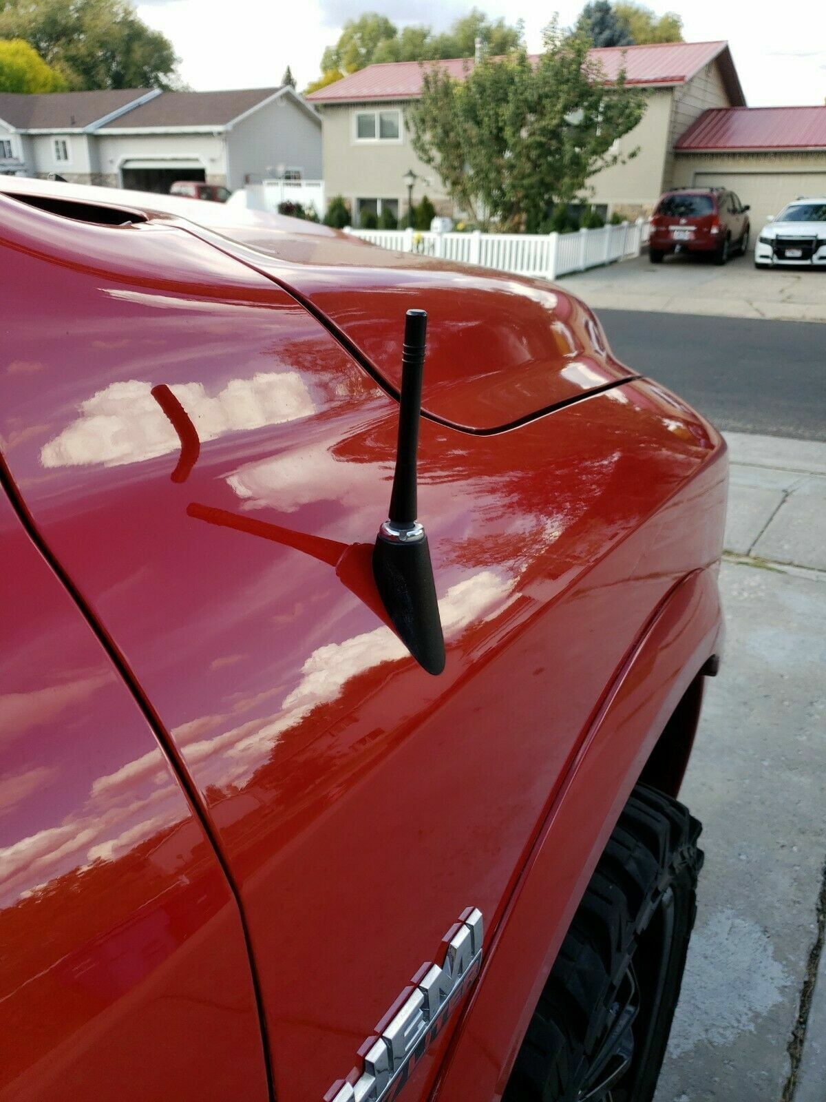 4" inch Short Black Aluminum Antenna Mast for DODGE RAM & RAM 1500 2500 ...