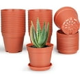 4 inch Small Plant Pots, 28 Pack Plastic Planters with Drainage Holes ...