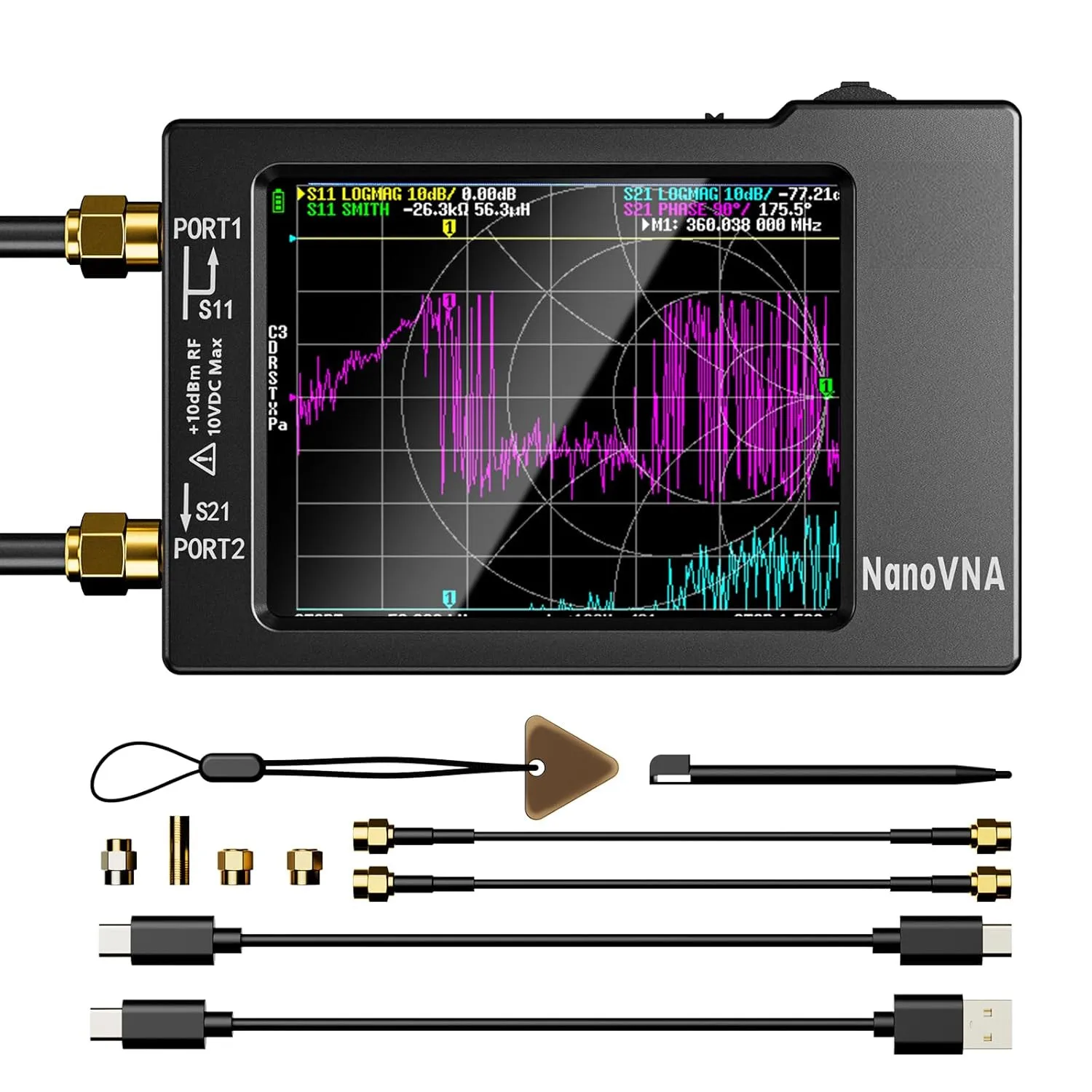 NanoVNA Vector Network Analyzer NanoVNA-H4 Portable 4 Inch Touch Screen ...