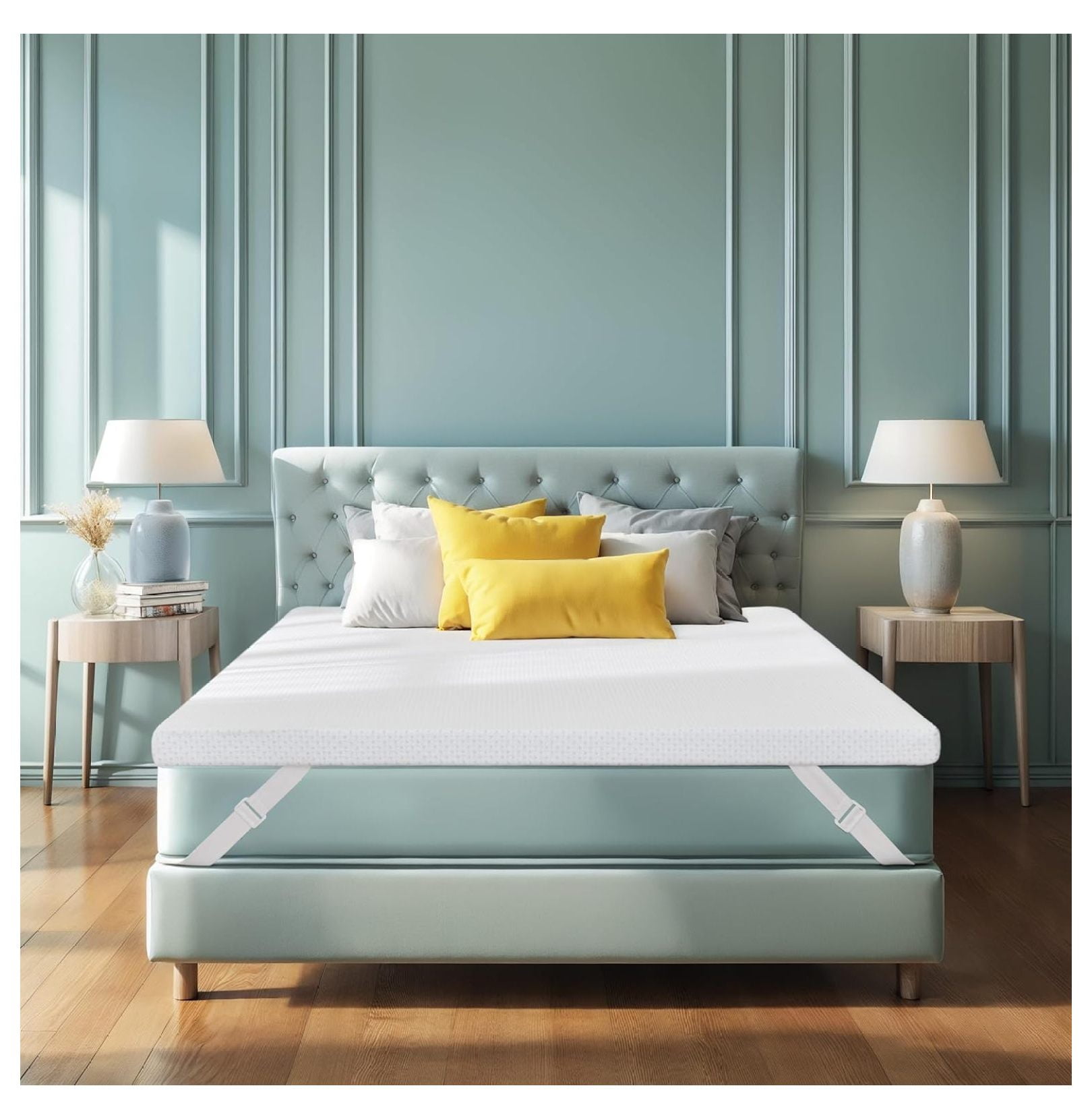 4 inch Twin Memory Foam Mattress Topper with Removable Cover, Gel ...