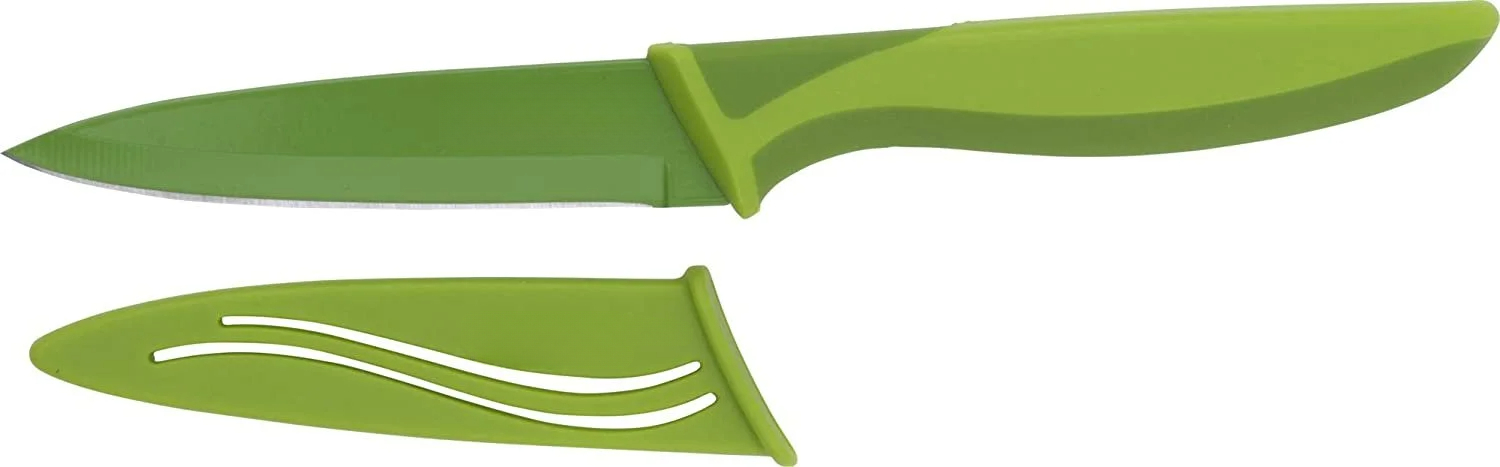 4-inch non-stick cut kitchen knife, Green - Walmart.com