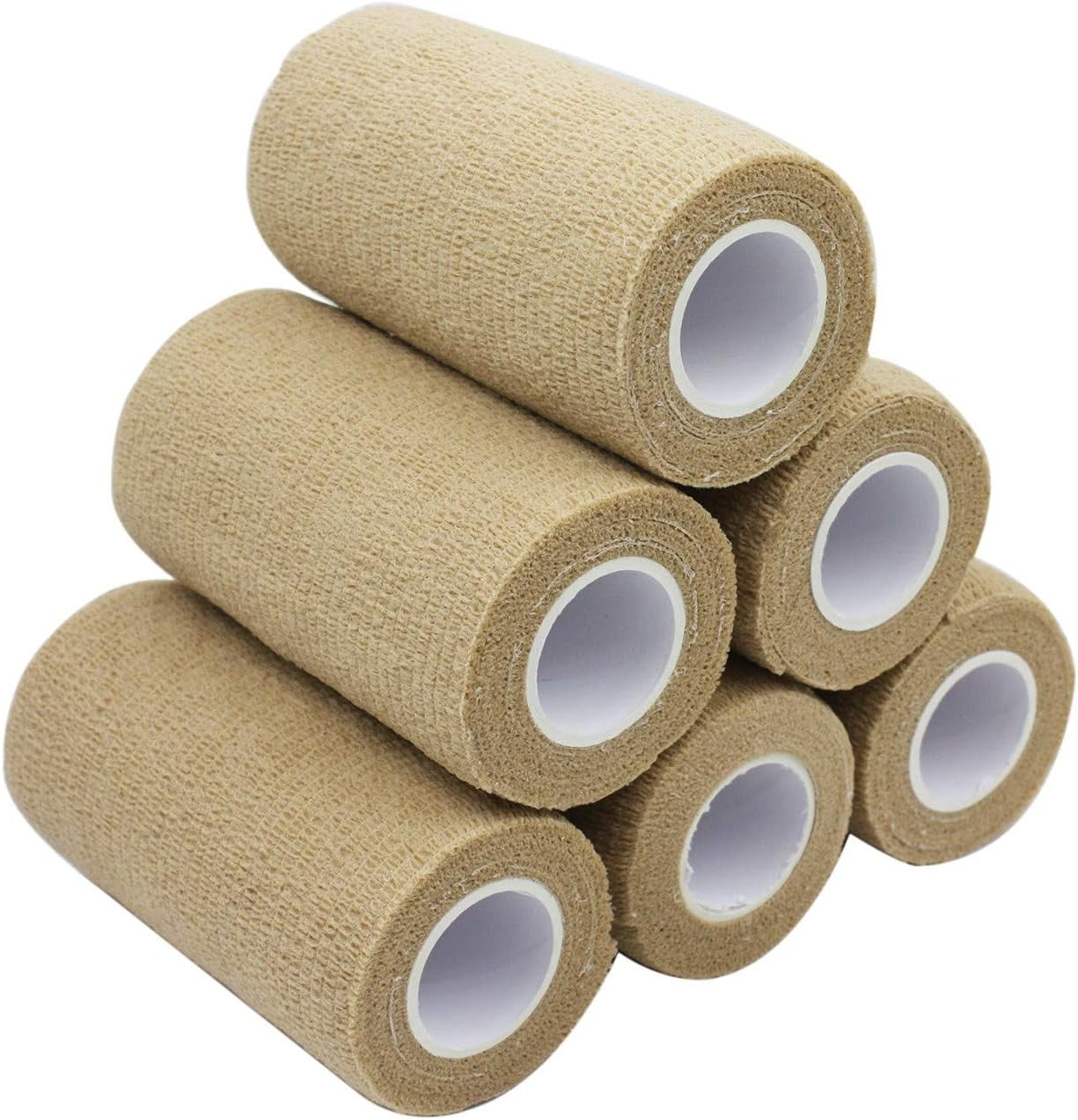 4 inch x 6 Pack Vet Wrap Adhesive Bandages - 5 Yards Self Adherent ...