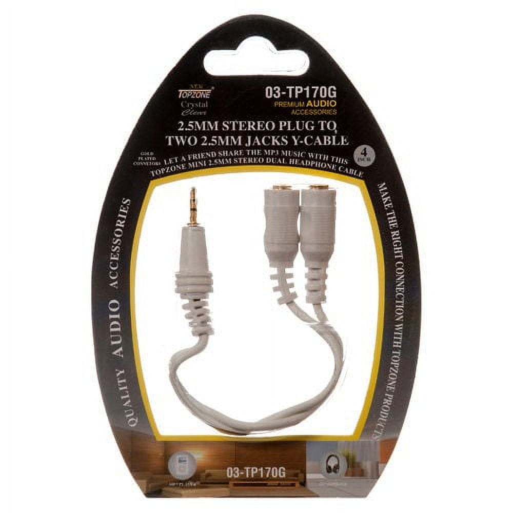 4 inches 2.5mm Stereo Male Plug to two 2.5mm mini Jack Audio Y-Cable ...