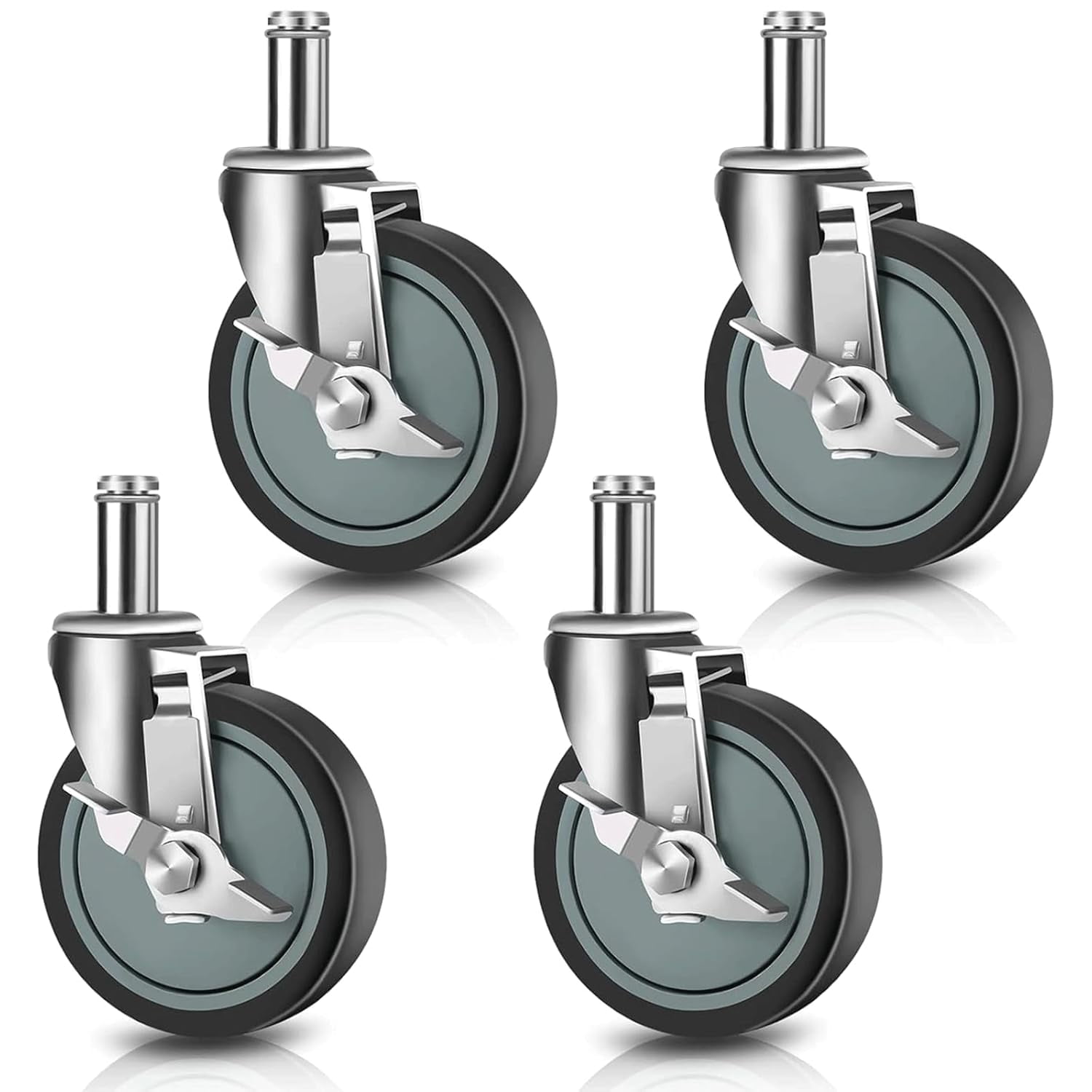 4 inches Casters for Wire Shelving Racks, Heavy Duty Metro Rack Wheels ...