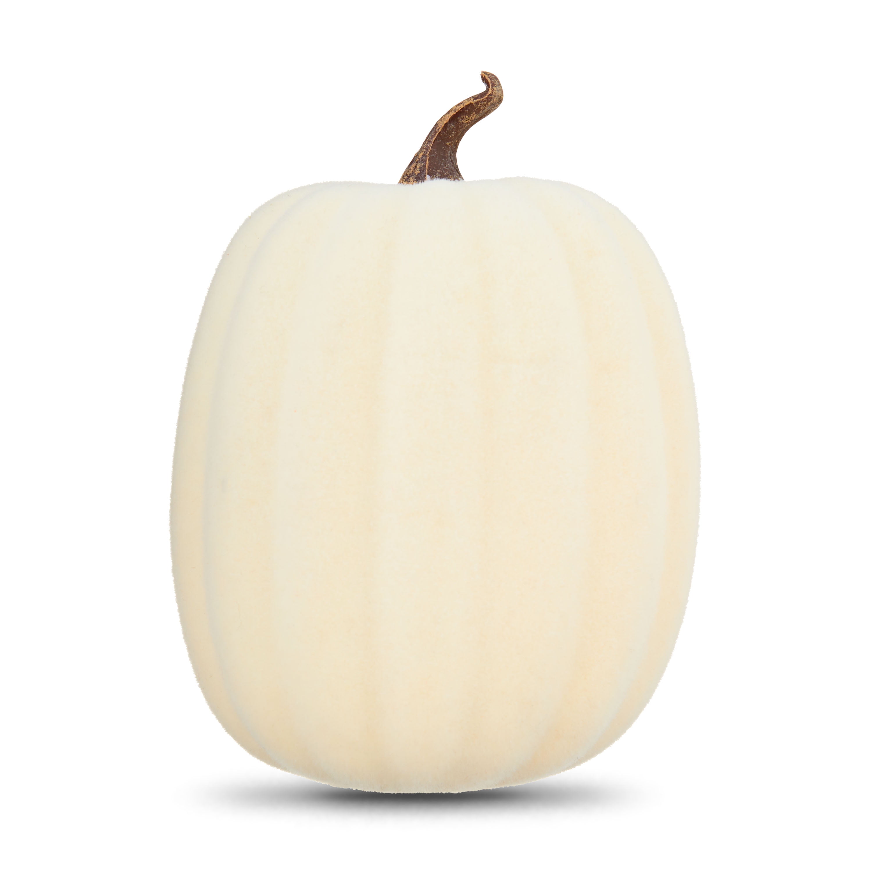 Harvest Cream Flocked Pumpkin, 4", by Way To Celebrate - Walmart.com