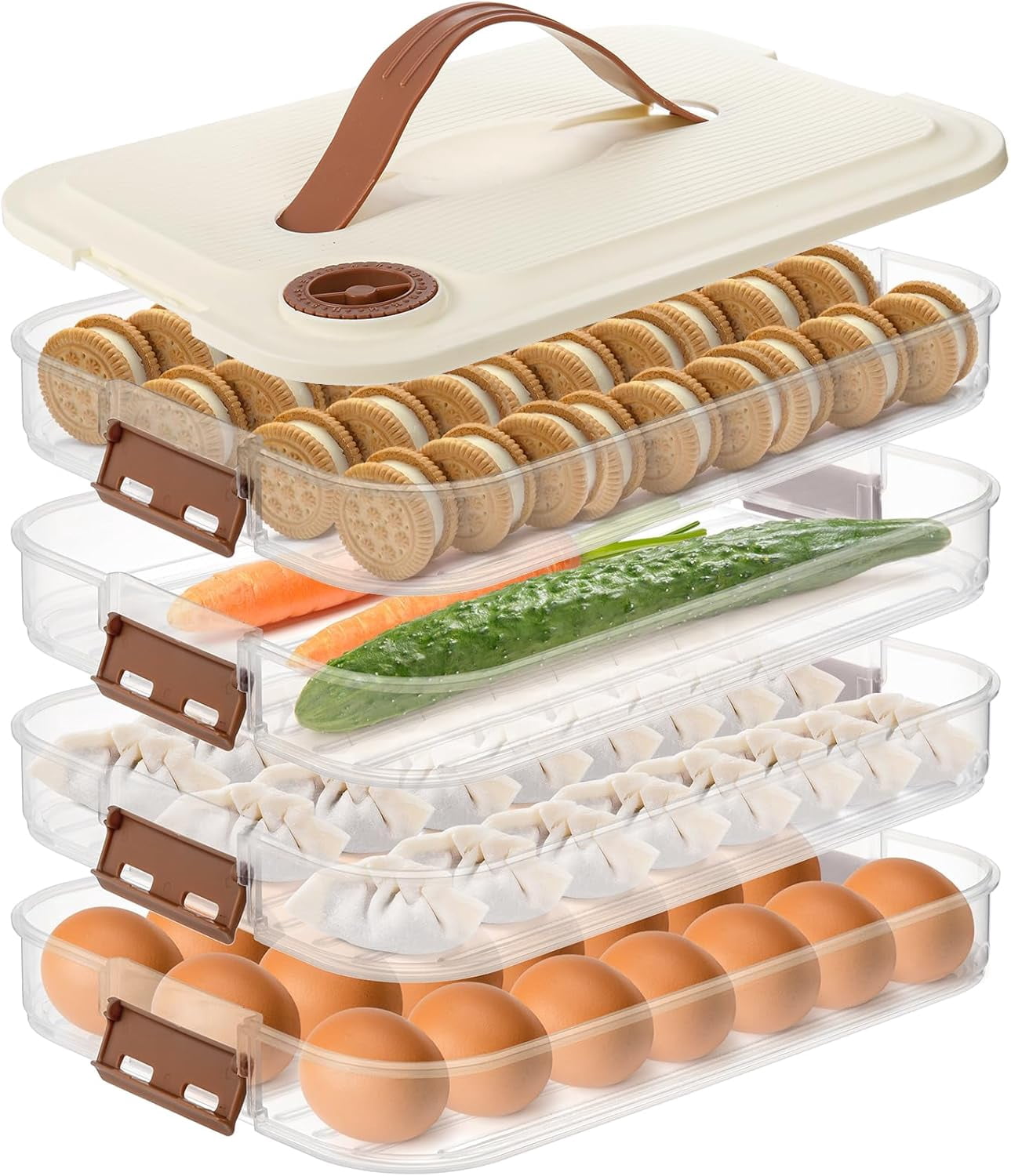 4-layer Food Storage Container, Refrigerator Organizer Bin, Plastic ...