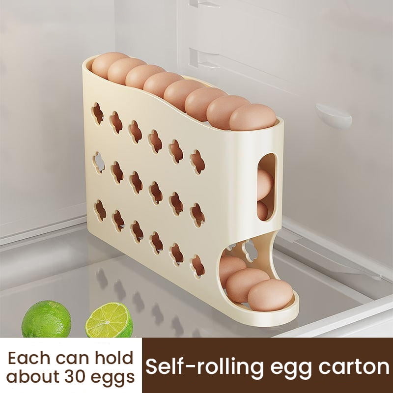 4-layer Slide Egg Storage Box Large Capacity Automatic Egg Rolling ...