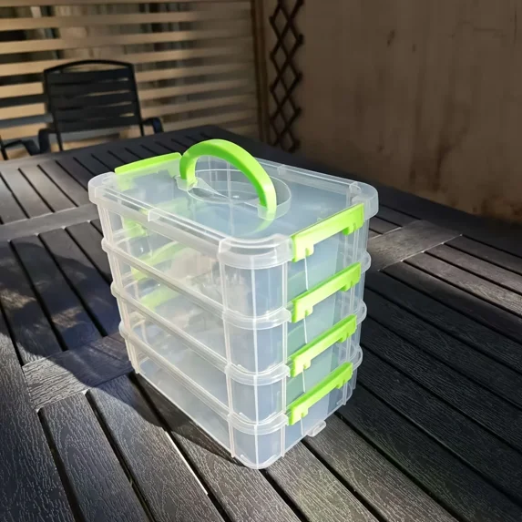 4-layer Transparent Plastic Storage Box Cover Partitioned Drawer ...